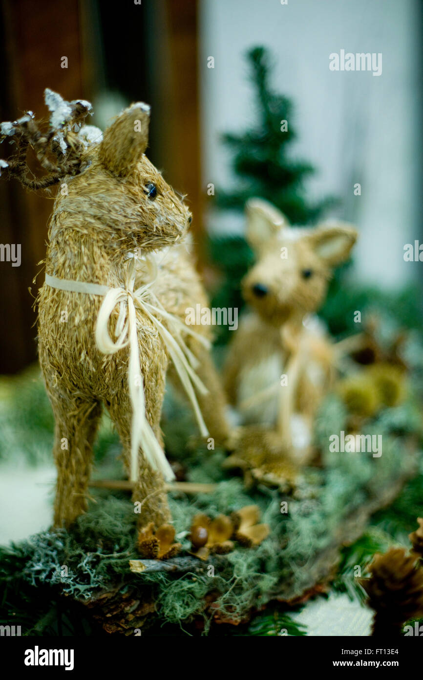 Figures made of straw at a Christmas fair, Murau, Styria, Austria Stock ...