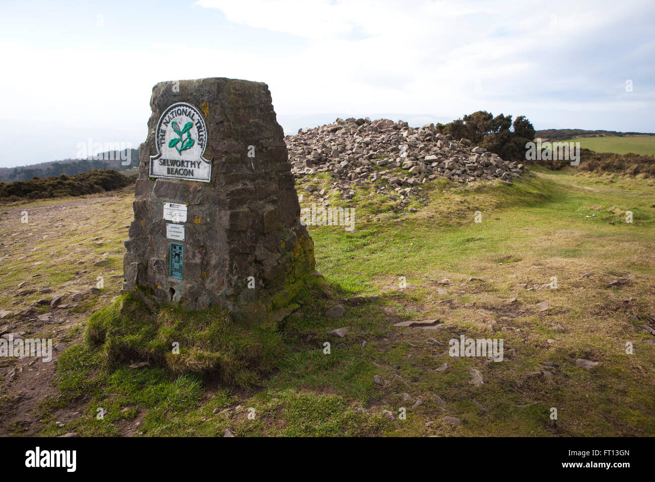 Selworthy beacon on the top of Selworthy hill along the south west ...