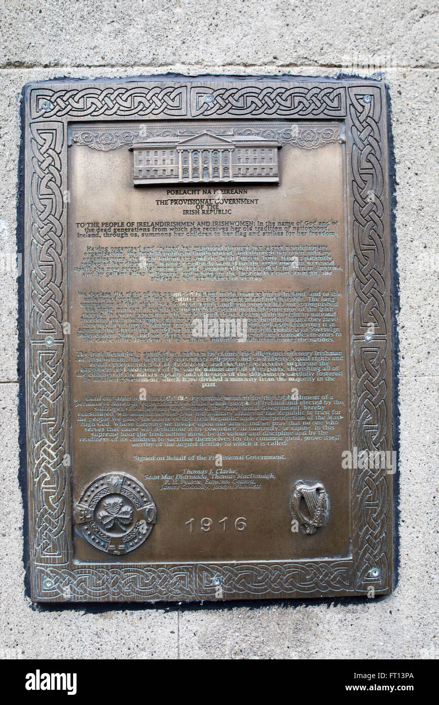 bronze plaque commemorating the proclamation of independence posted ...