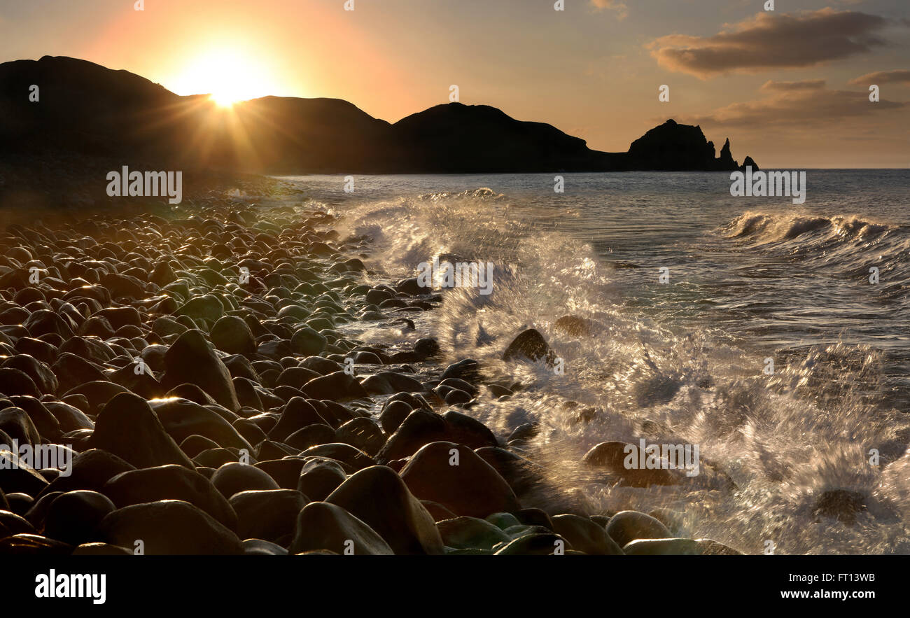 Valugan Chadpidan Boulder Beach at sunset, Batanes, Batan Island ...