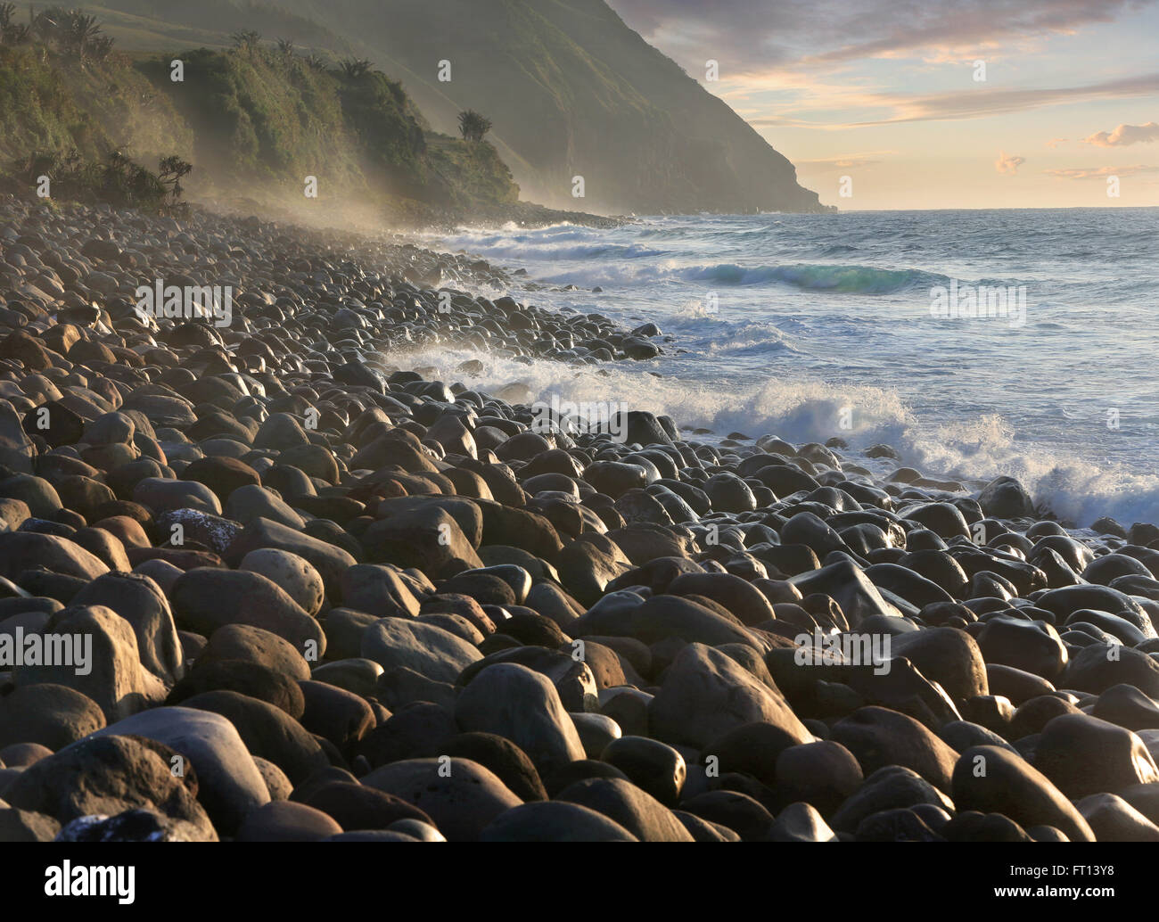 Valugan Boulder Beach with surf, Basco, Batanes, Batan Island, Batanes ...