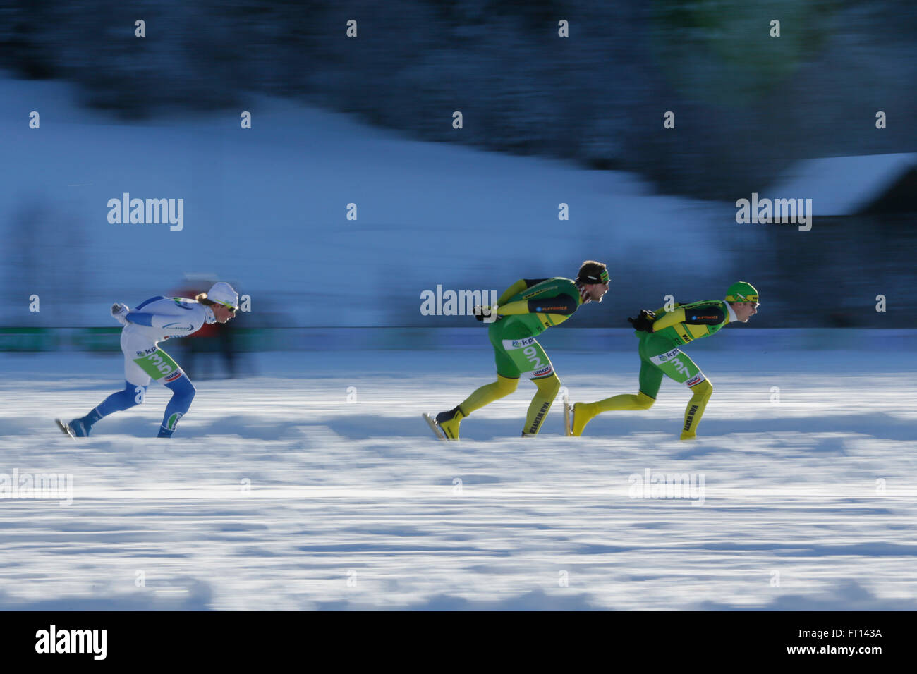 Ice skating on lake lake weissensee hi-res stock photography and images ...