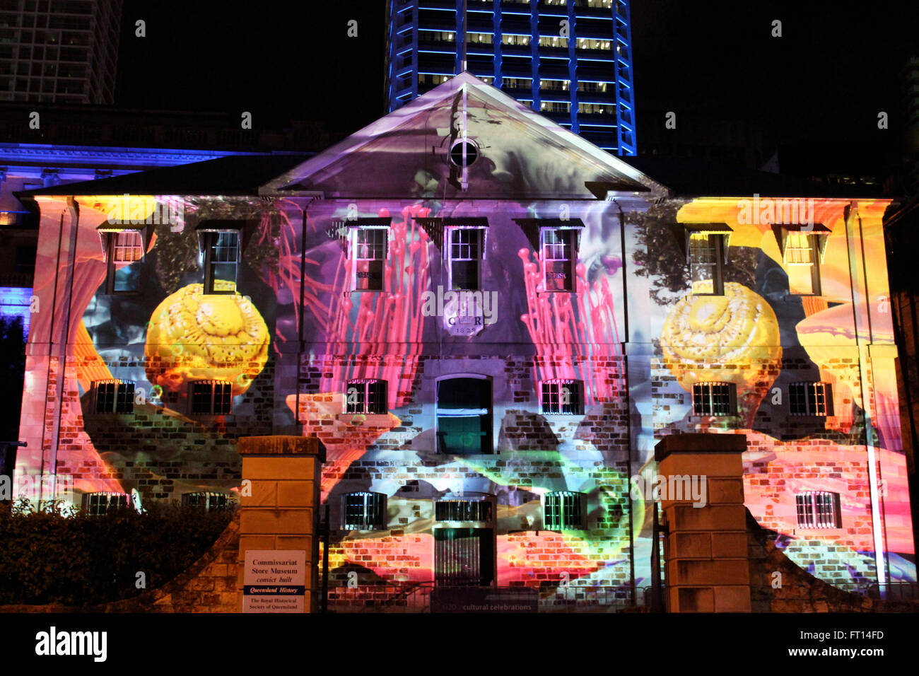 Commissariat Store light up with art, Brisbane, Queensland, Australia ...