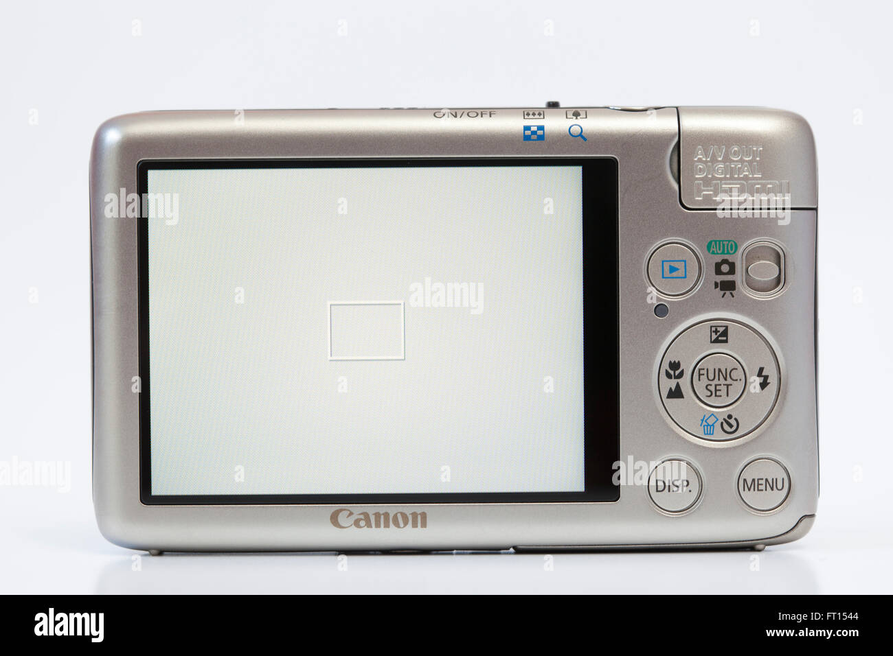 The back of a digital camera with a picture of nothing, empty space in ...