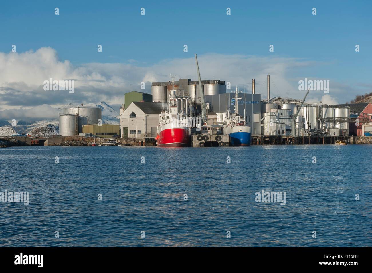 Bodo Sildoljefabrikk Norwegian factory. Bodø harbour. Norway. Europe ...