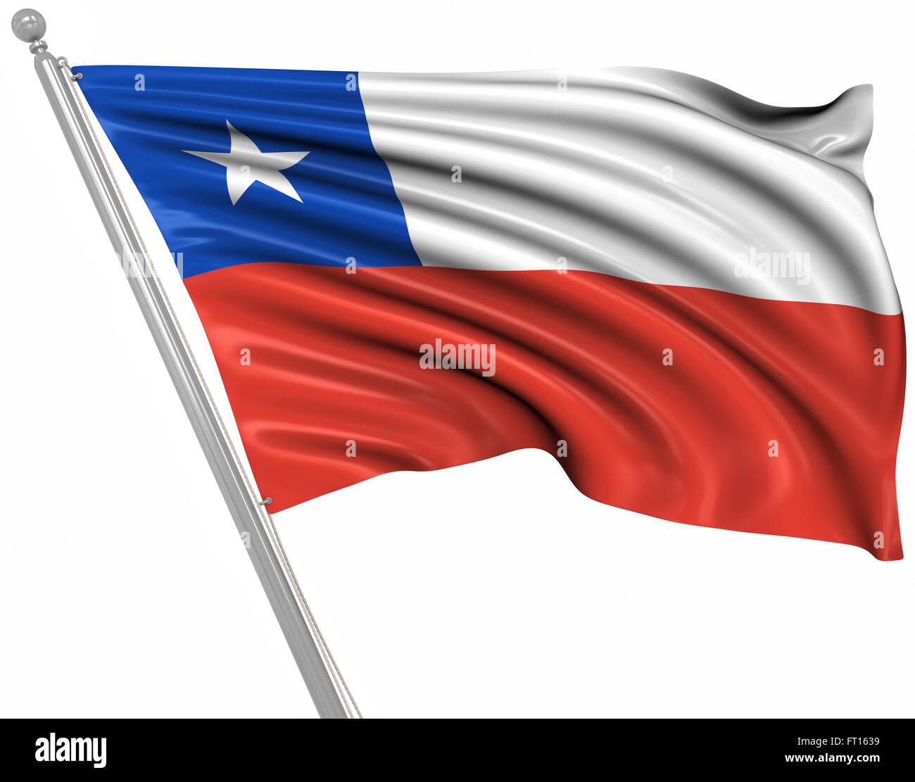 Flag of Chile , This is a computer generated and 3d rendered image ...