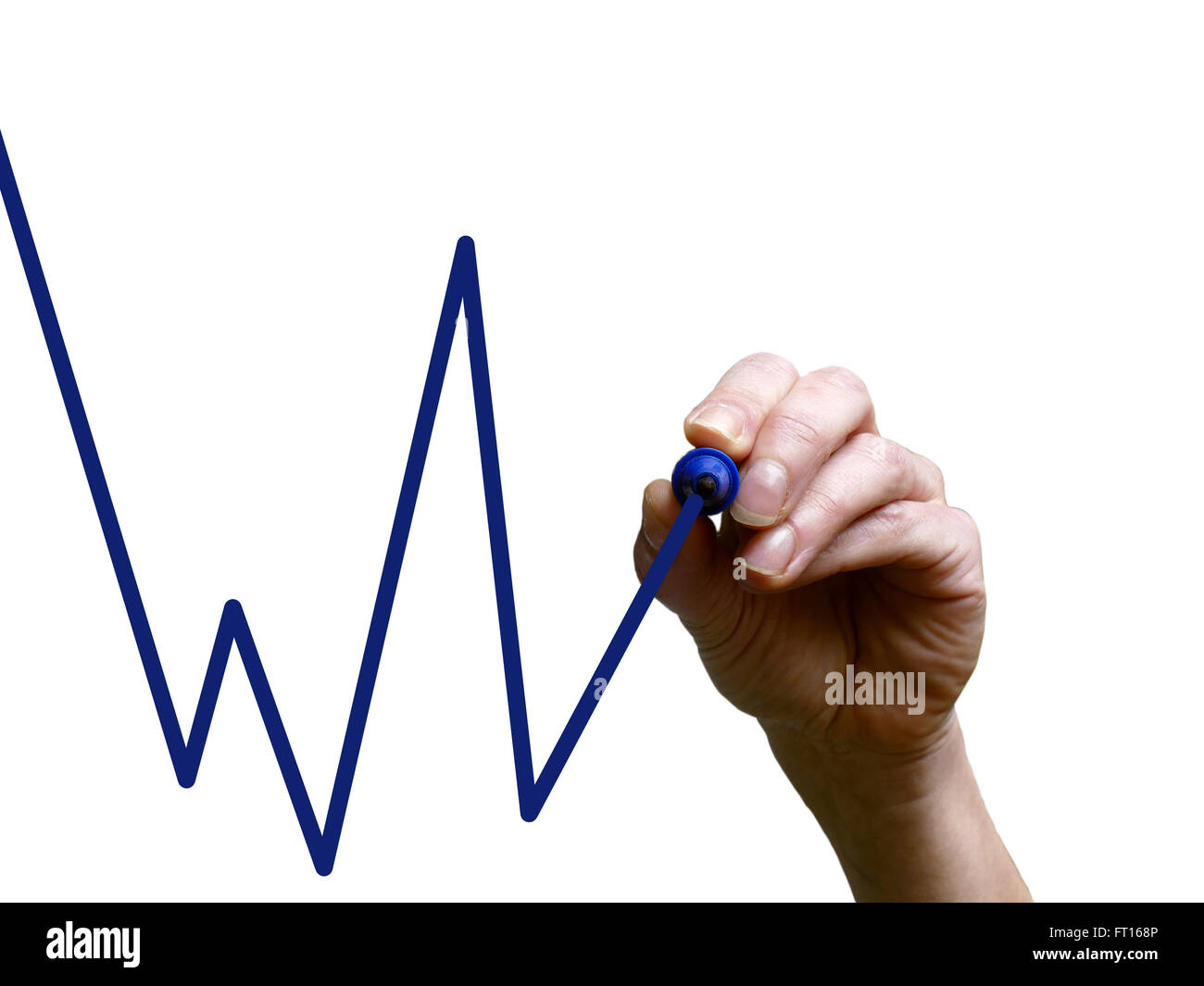 Pen drawing profit line graph hi-res stock photography and images - Alamy