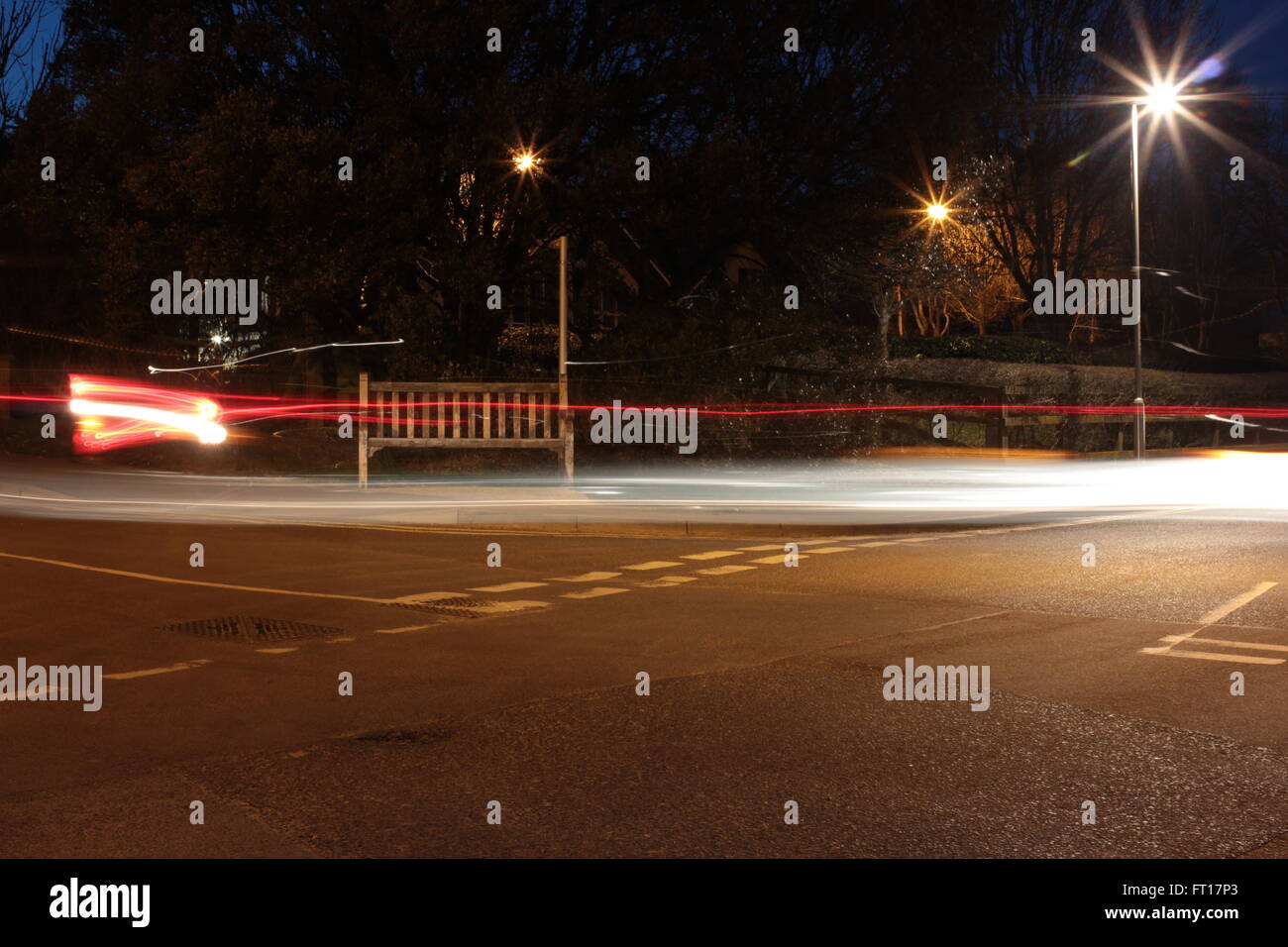 Long exposure night shot with light streaks Stock Photo - Alamy