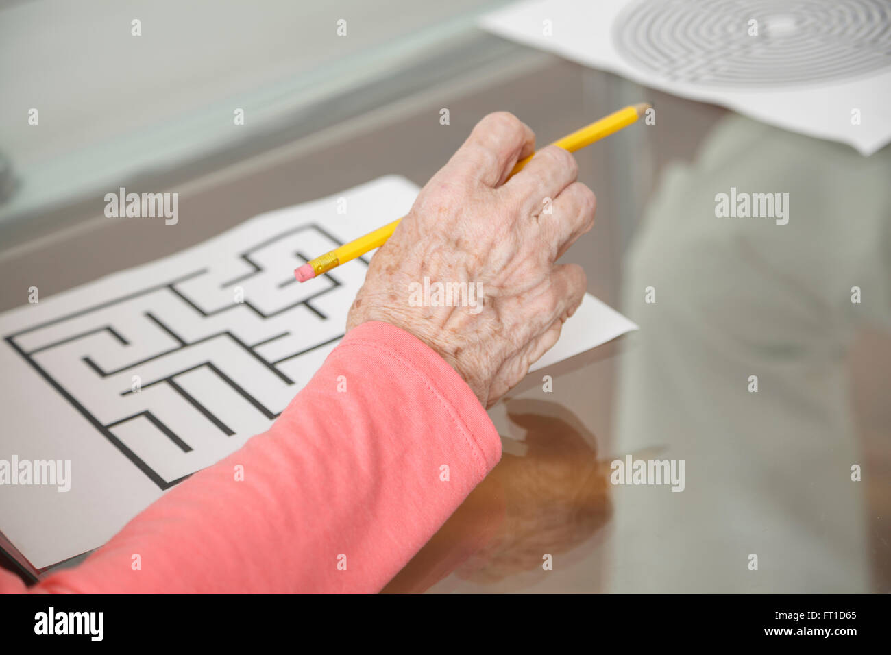 senior woman attempting a mental cognitive test Stock Photo - Alamy