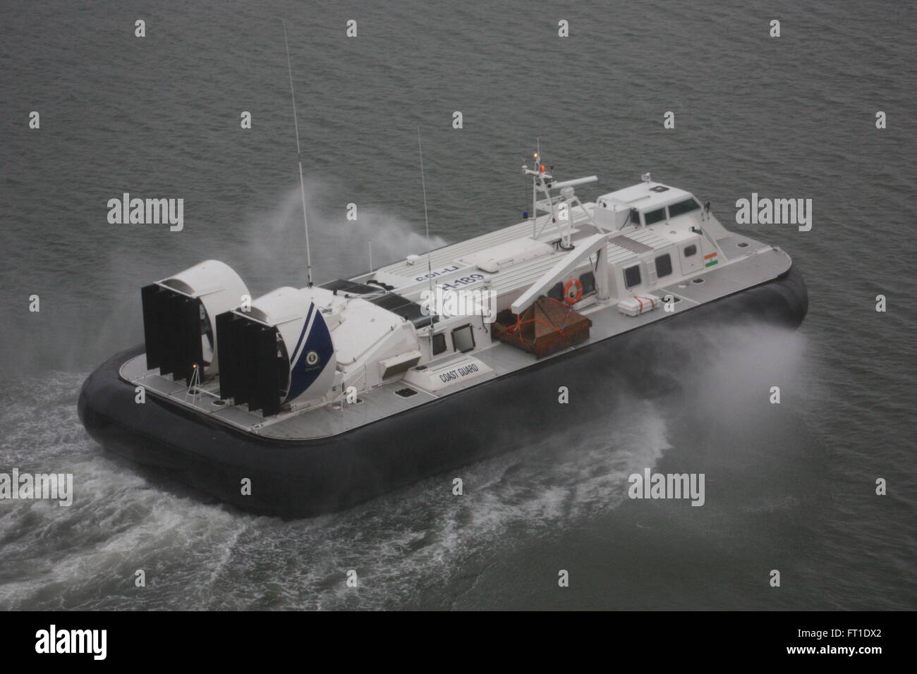 Coast Guard hovercraft on the River Itchen in Southampton Stock Photo ...