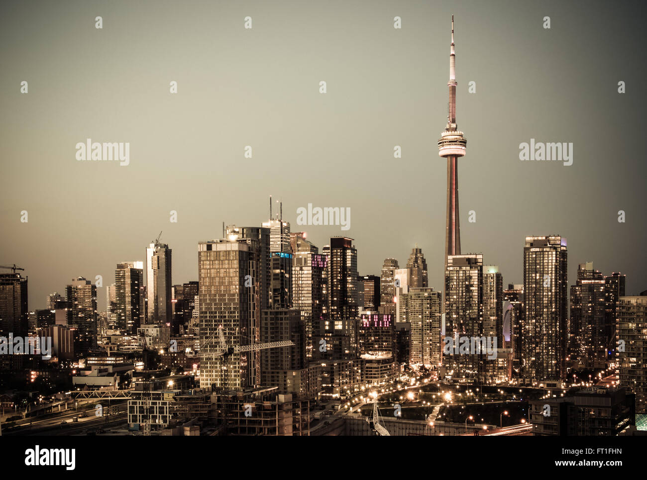 Night Lights of Downtown Toronto Stock Photo - Alamy