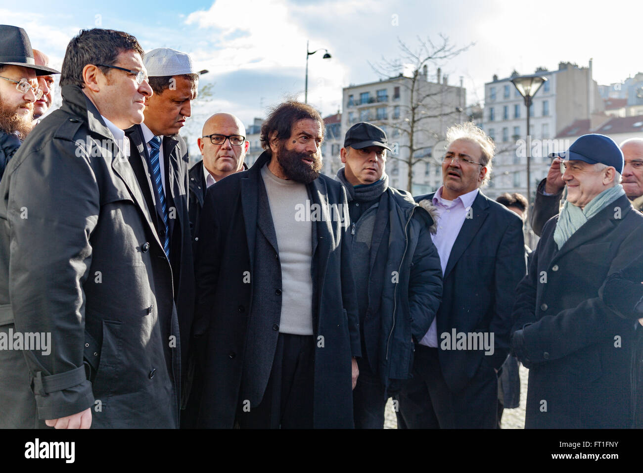 French jewish CRIF community and islamic leader paying tribute to ...