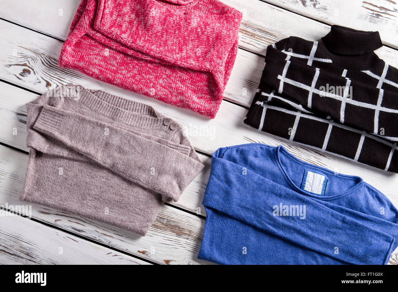 Set of different female pullovers Stock Photo - Alamy