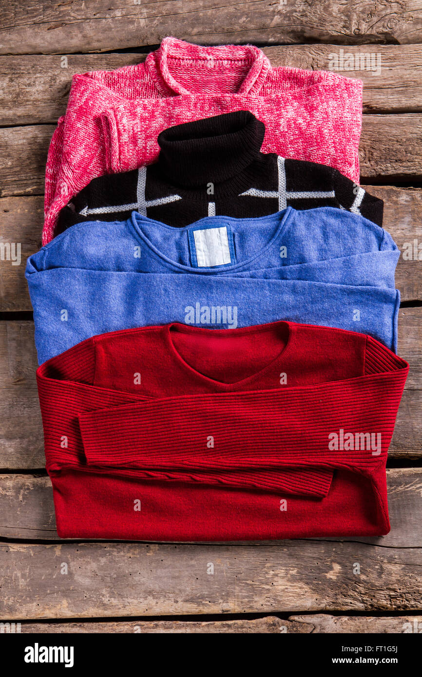 Woman's pullovers of different color Stock Photo - Alamy