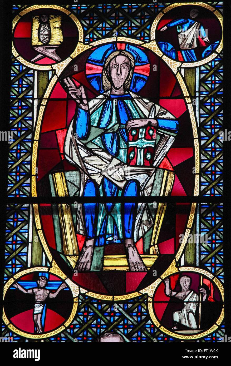 Jesus Christ - Stained Glass in Dom of Cologne, Germany Stock Photo - Alamy
