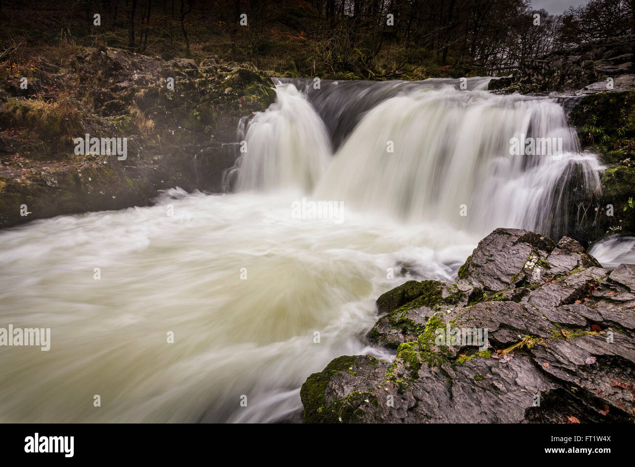 Skelwith Force waterfall in the Lake District, Cumbria, England Stock ...