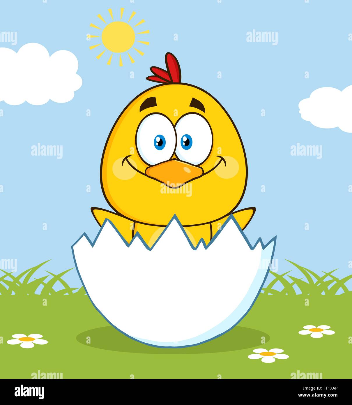 Cartoon Illustration Baby Chick Hatching High Resolution Stock ...