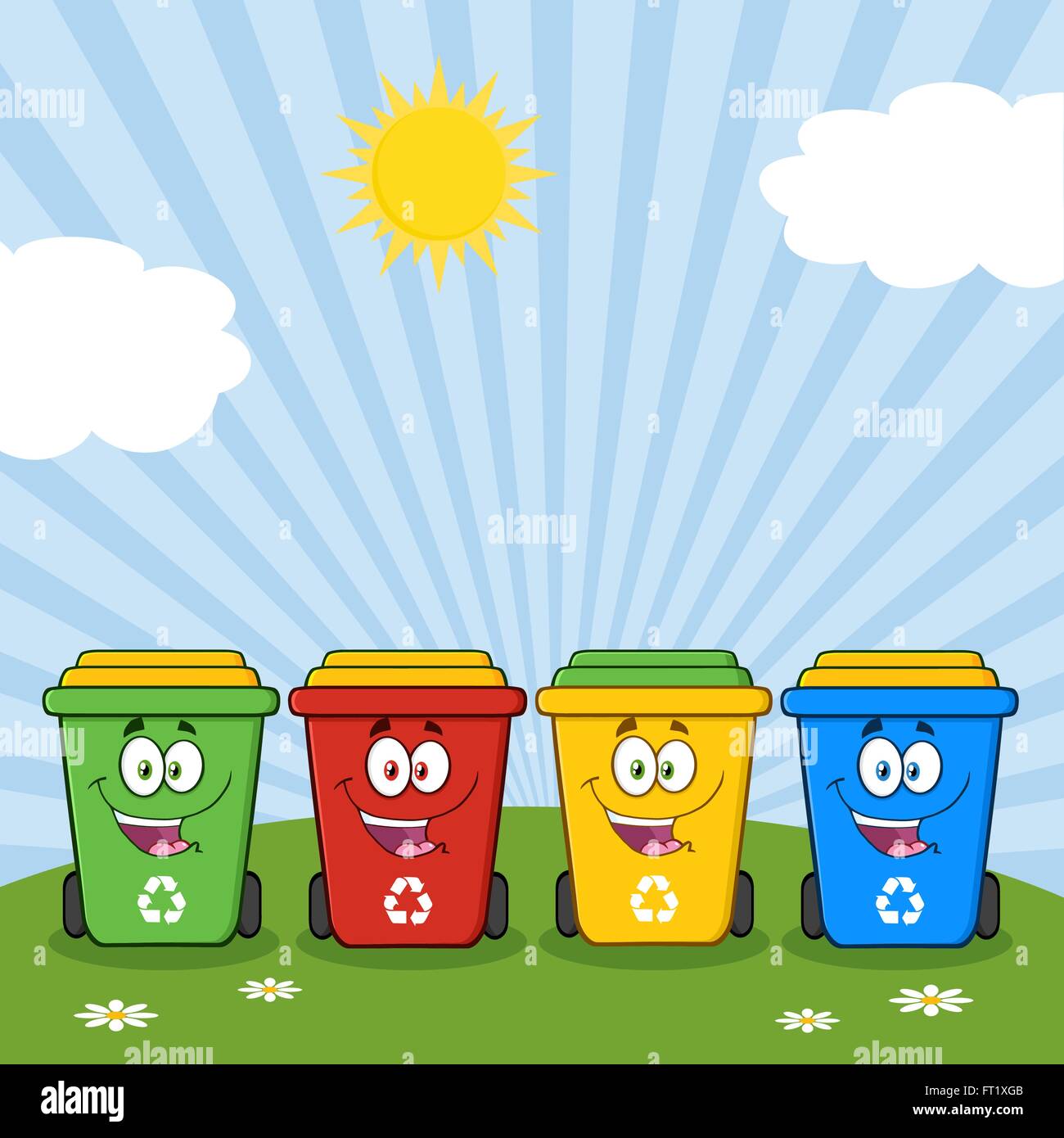 Cartoon Drawing Trash Can Stock Photos & Cartoon Drawing Trash Can ...