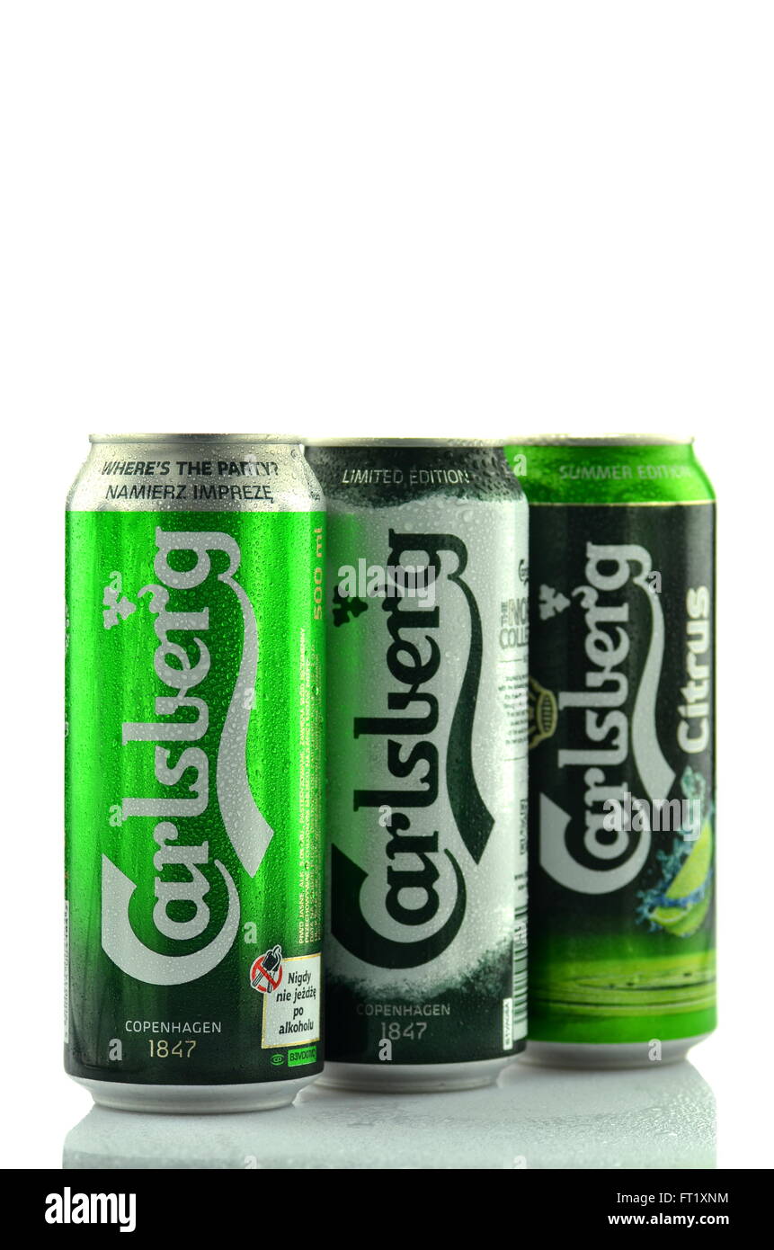Carlsberg beer isolated on white background Stock Photo - Alamy