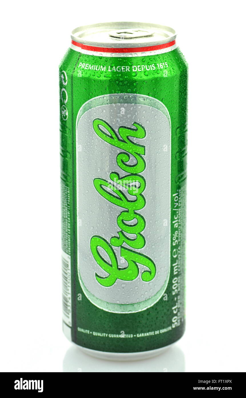 Grolsch premium lager beer isolated on white background Stock Photo - Alamy