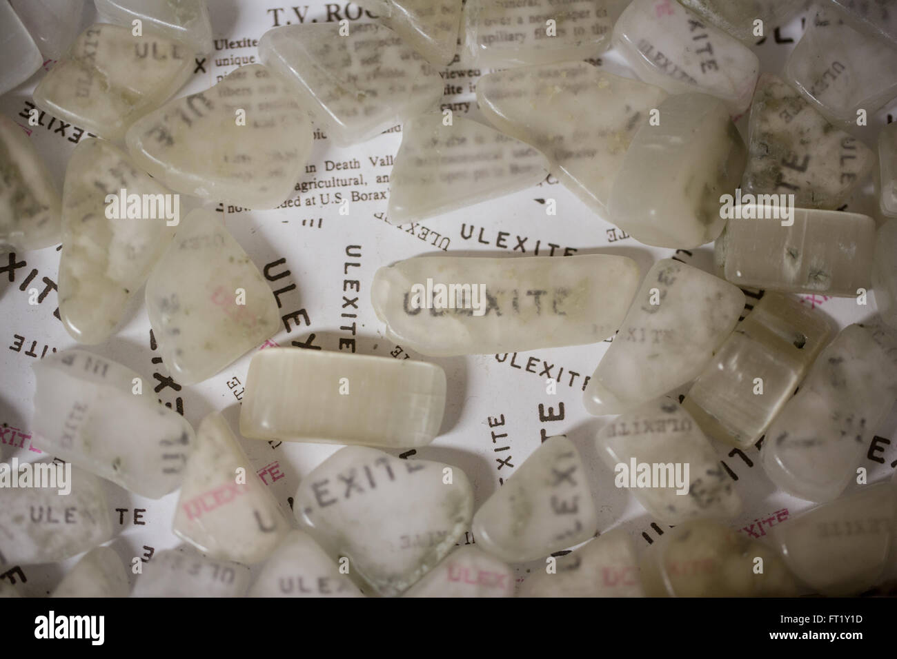 Ulexite, the see through rock Stock Photo - Alamy