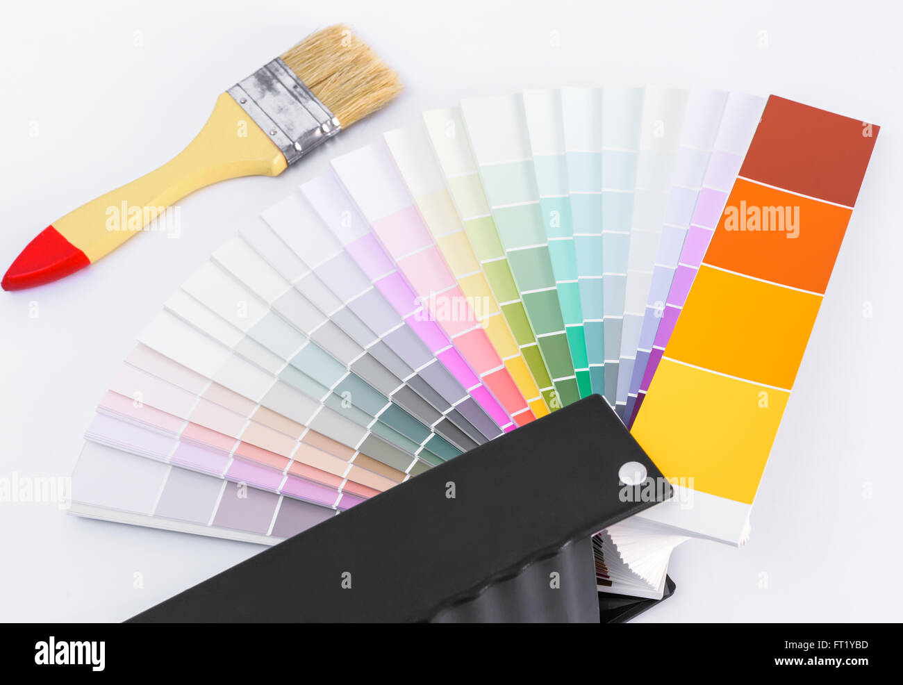 Color chart guide for renovation with brush on white background Stock ...