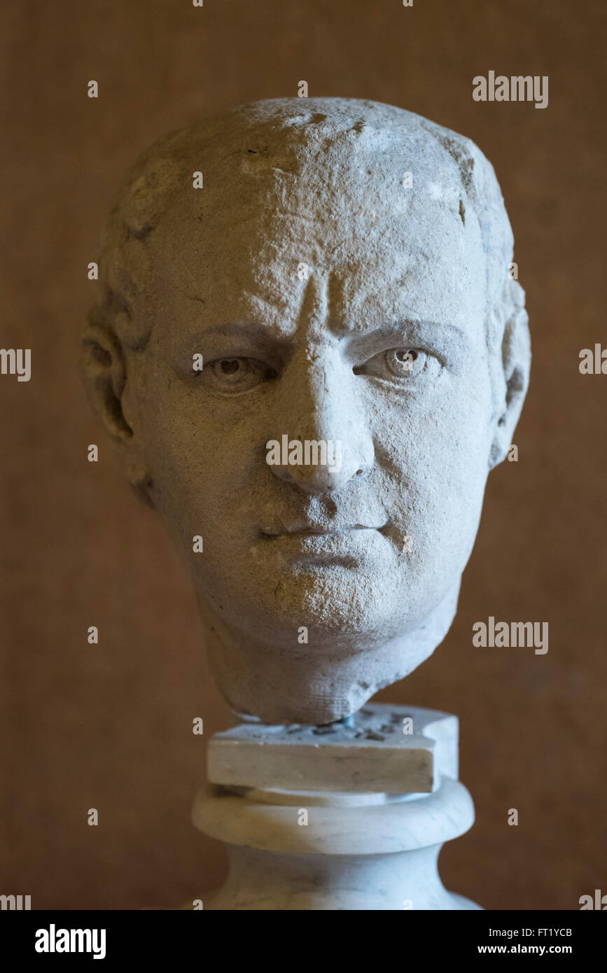 Rome. Italy. Portrait of Roman Emperor Vespasian. Palazzo Altemps ...
