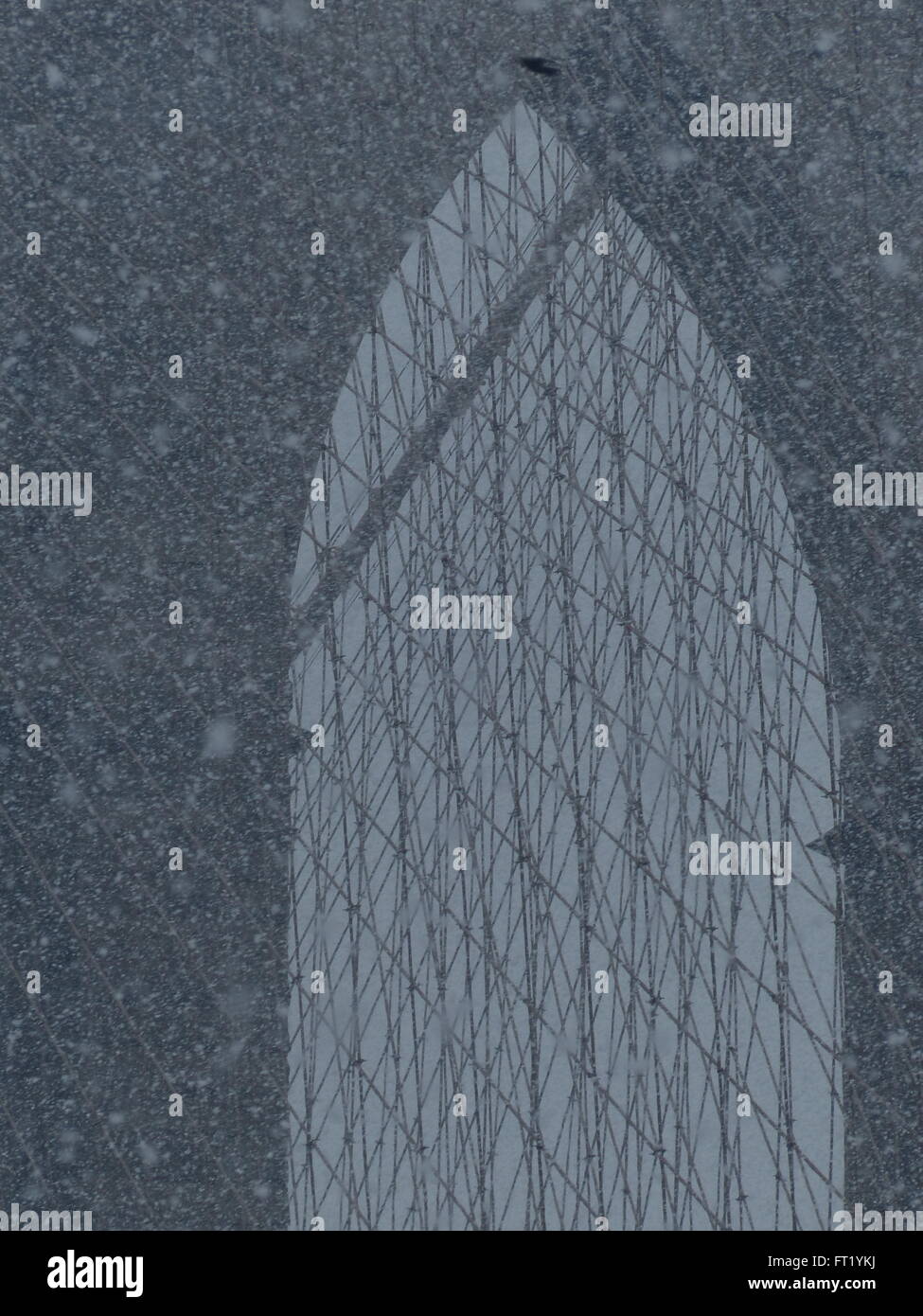 Brooklyn Bridge during snow storm Stock Photo - Alamy