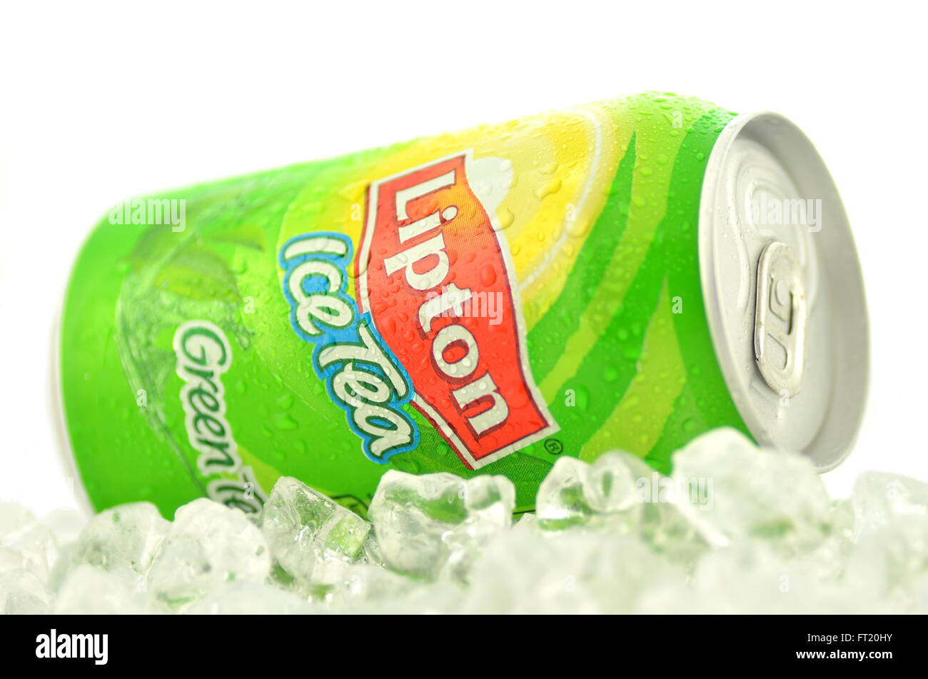 Lipton Ice Tea drink on ice. Lipton Ice Tea is a brand sold by Lipton ...