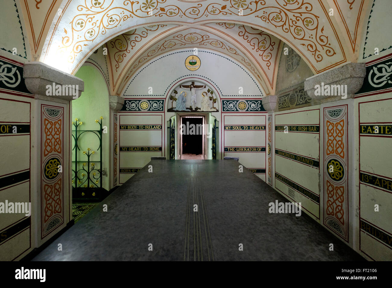 Tomb of Daniel O'Connell inside the crypt at the bottom of the Round ...