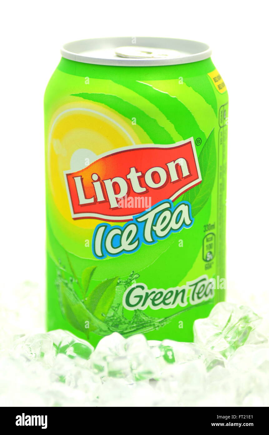 Lipton Ice Tea drink on ice. Lipton Ice Tea is a brand sold by Lipton ...