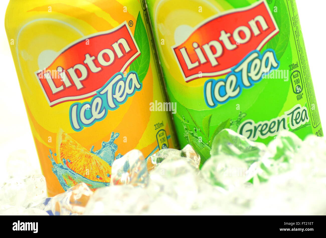 Lipton Ice Tea drink on ice. Lipton Ice Tea is a brand sold by Lipton ...