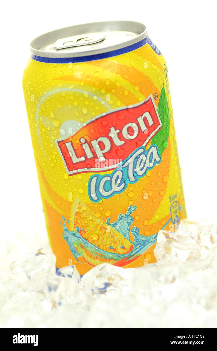 Lipton Ice Tea drink on ice. Lipton Ice Tea is a brand sold by Lipton ...