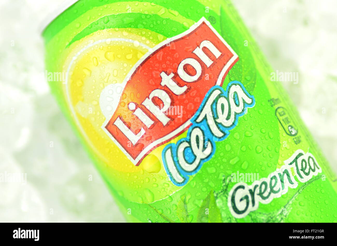 Lipton Ice Tea drink on ice. Lipton Ice Tea is a brand sold by Lipton ...
