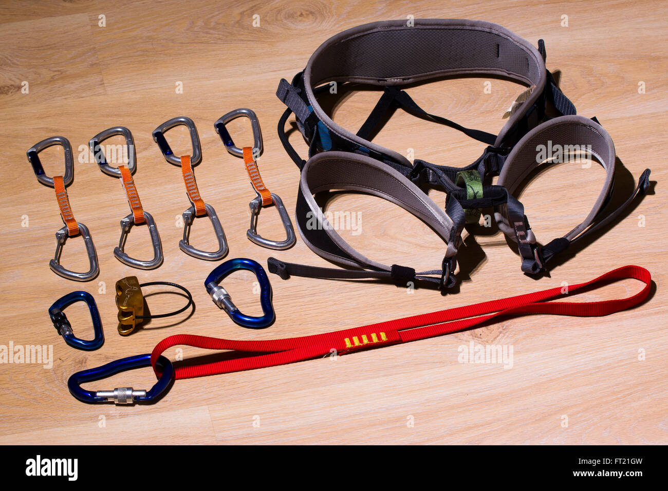 Rock climbing gear Stock Photo - Alamy