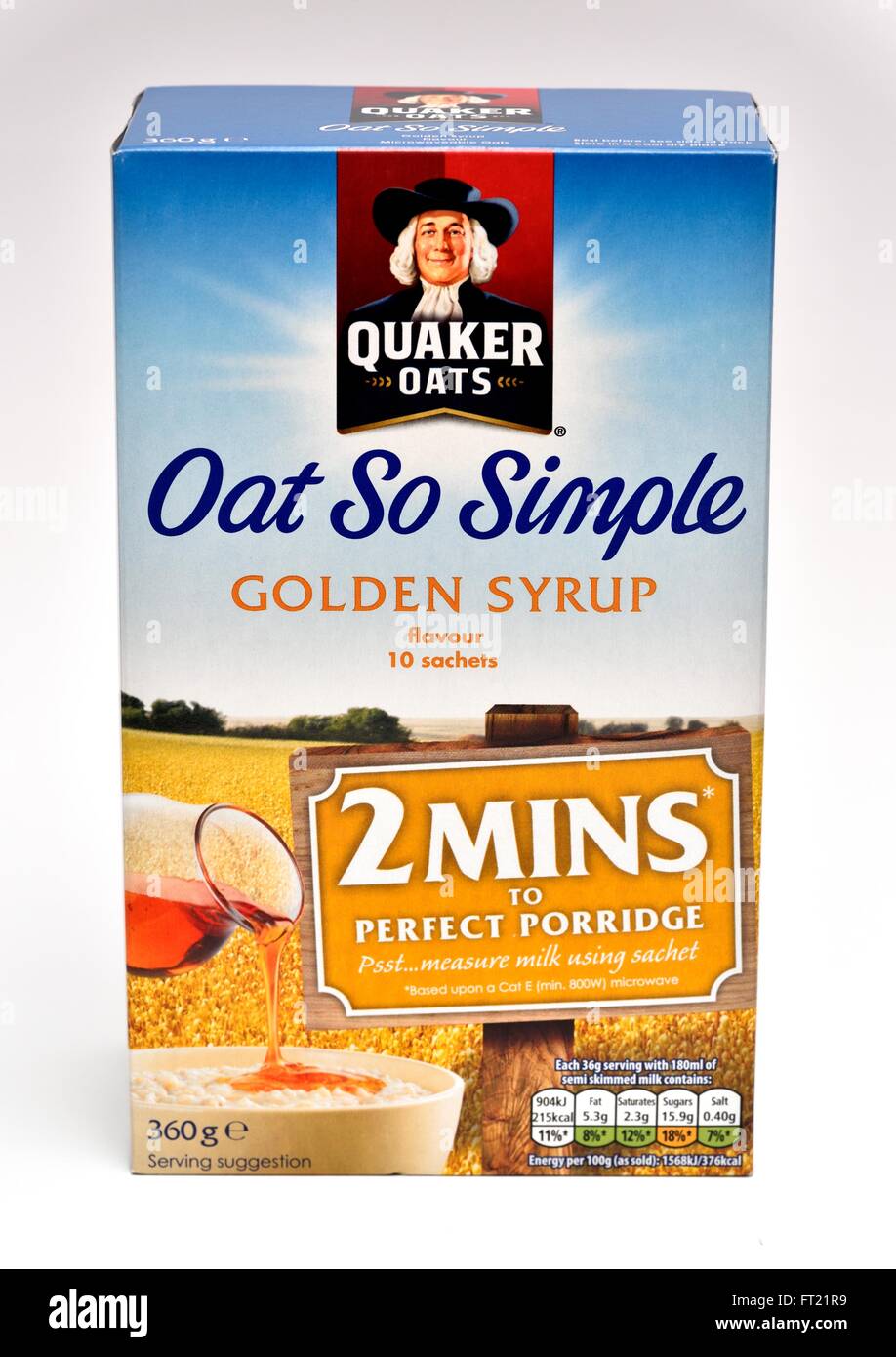 Quaker oats oat so simple golden syrup retail box Stock Photo - Alamy
