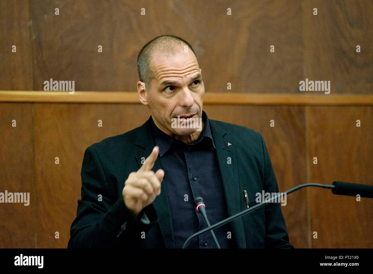 Former Finance Minister of Greece Yanis Varoufakis giving a speech ...