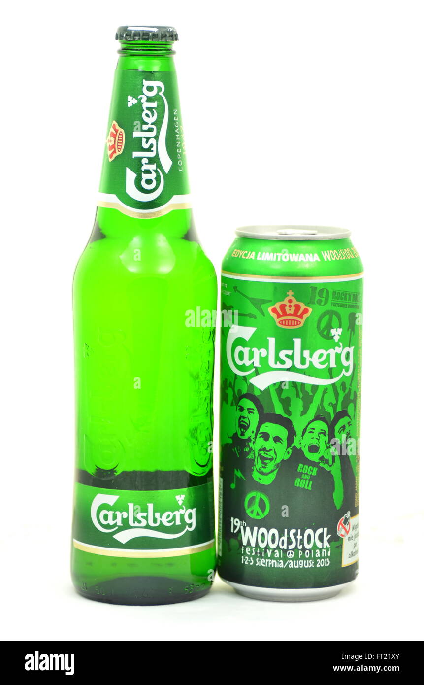 Carlsberg beer isolated on white background Stock Photo - Alamy