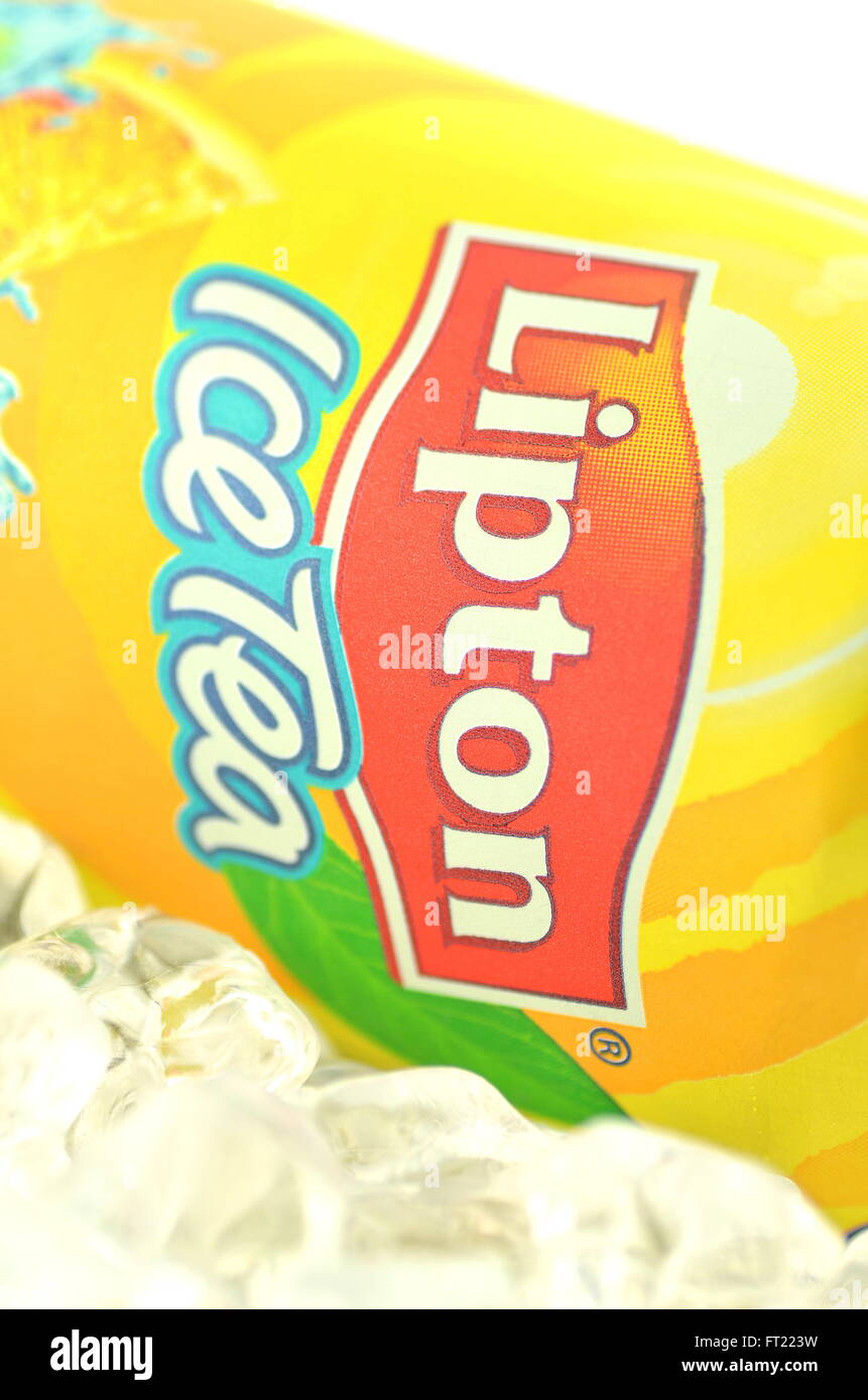 Lipton Ice Tea drink on ice. Lipton Ice Tea is a brand sold by Lipton ...