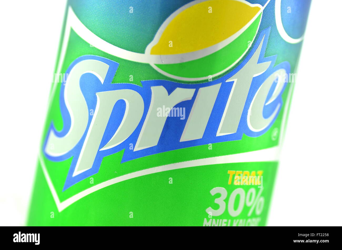 Sprite drink in a can on ice isolated on white background Stock Photo ...