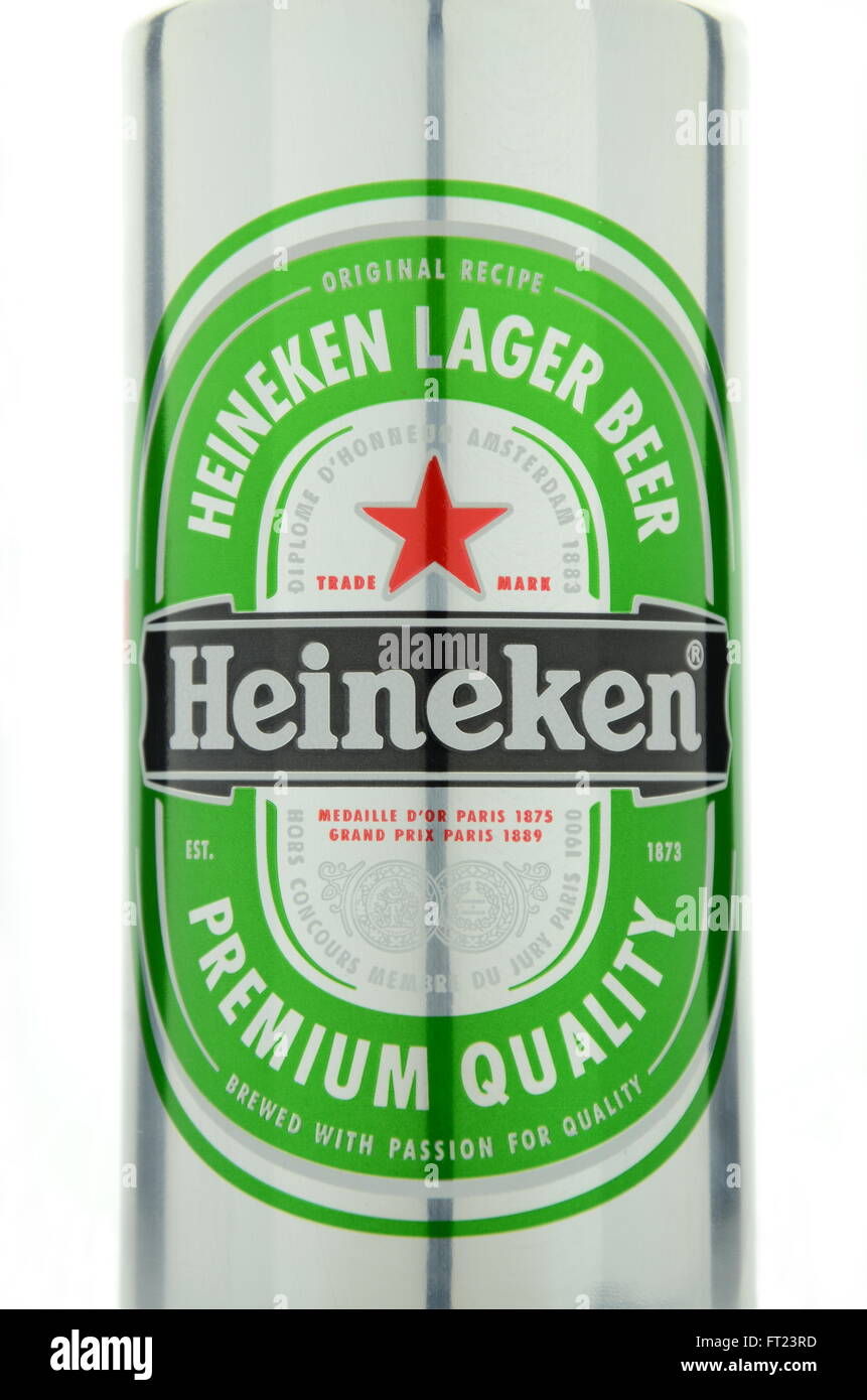 Heineken lager beer isolated on white background Stock Photo - Alamy