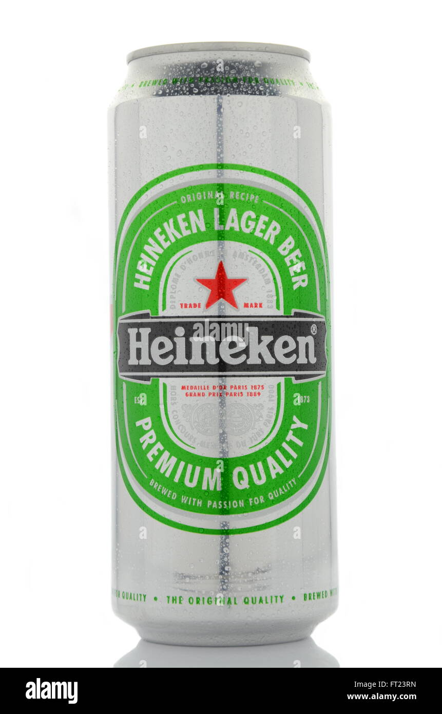 Heineken lager beer isolated on white background Stock Photo - Alamy