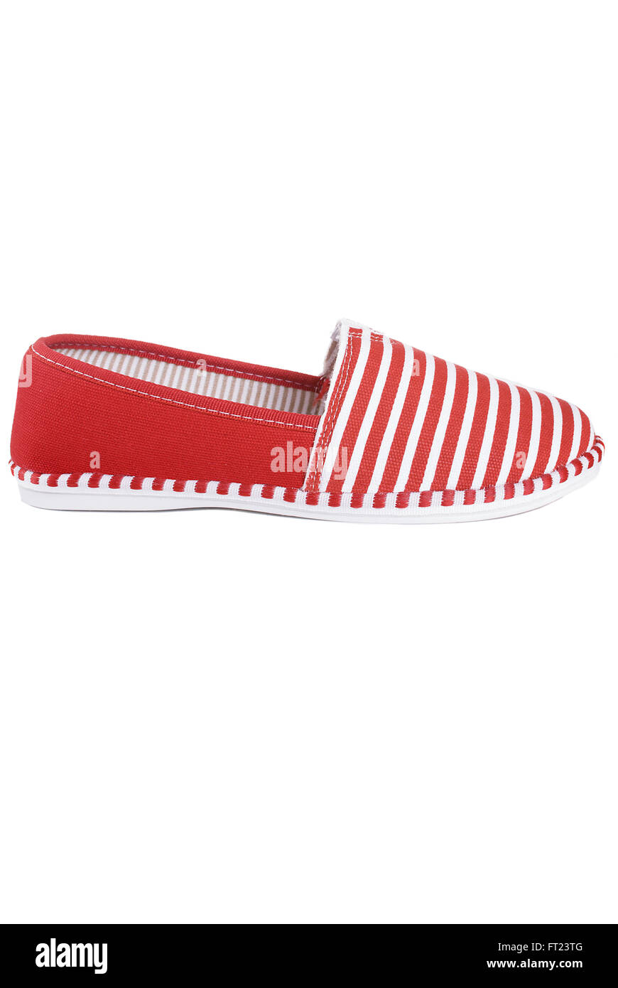 Red stripes shoes isolated Stock Photo - Alamy