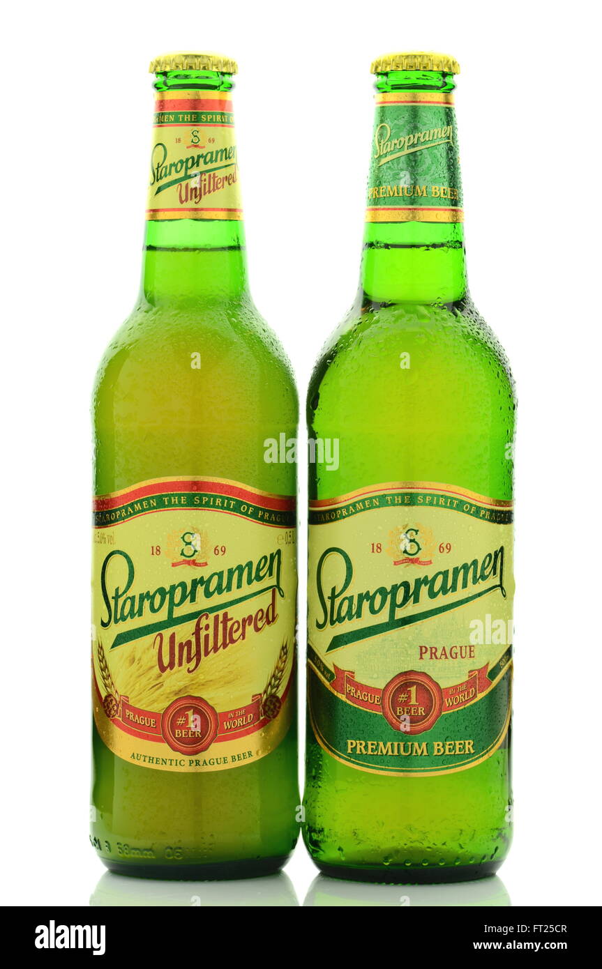 Staropramen beer isolated on white Stock Photo - Alamy