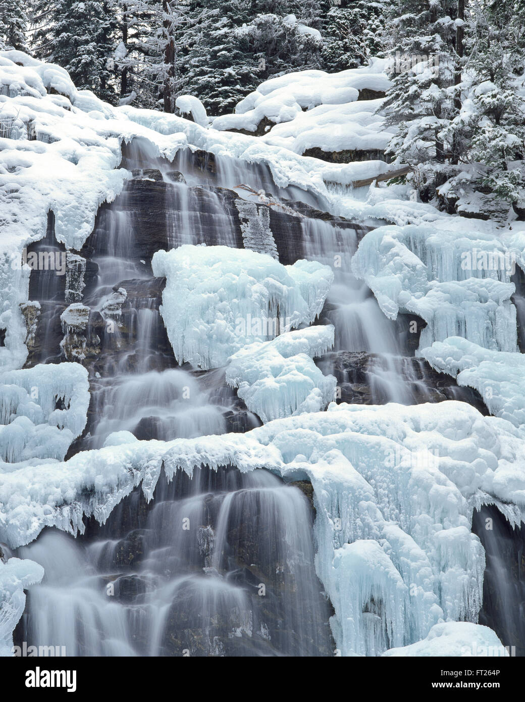 morrell falls in winter near seeley lake, montana Stock Photo - Alamy
