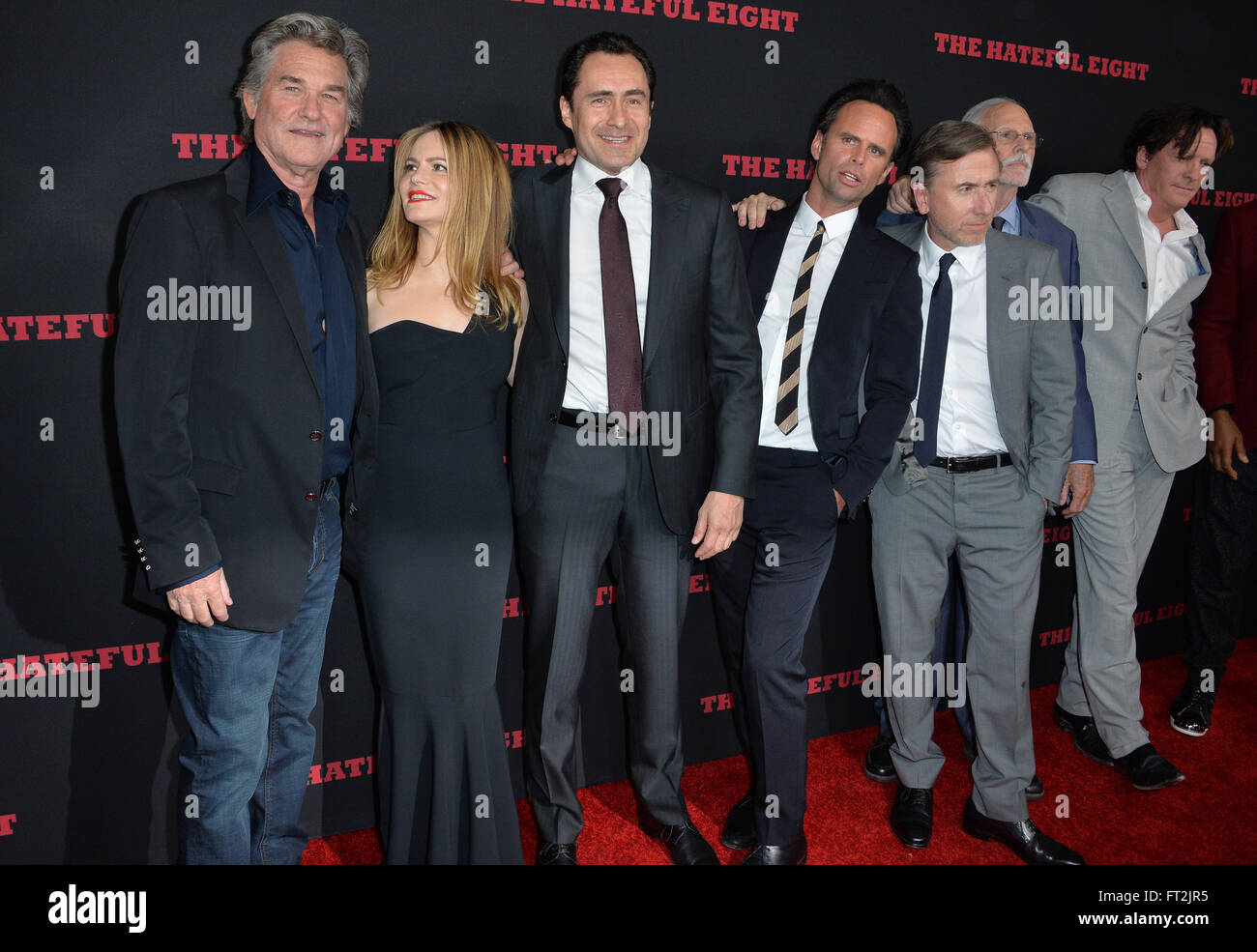 LOS ANGELES, CA - DECEMBER 7, 2015: Hateful Eight stars Kurt Russell ...
