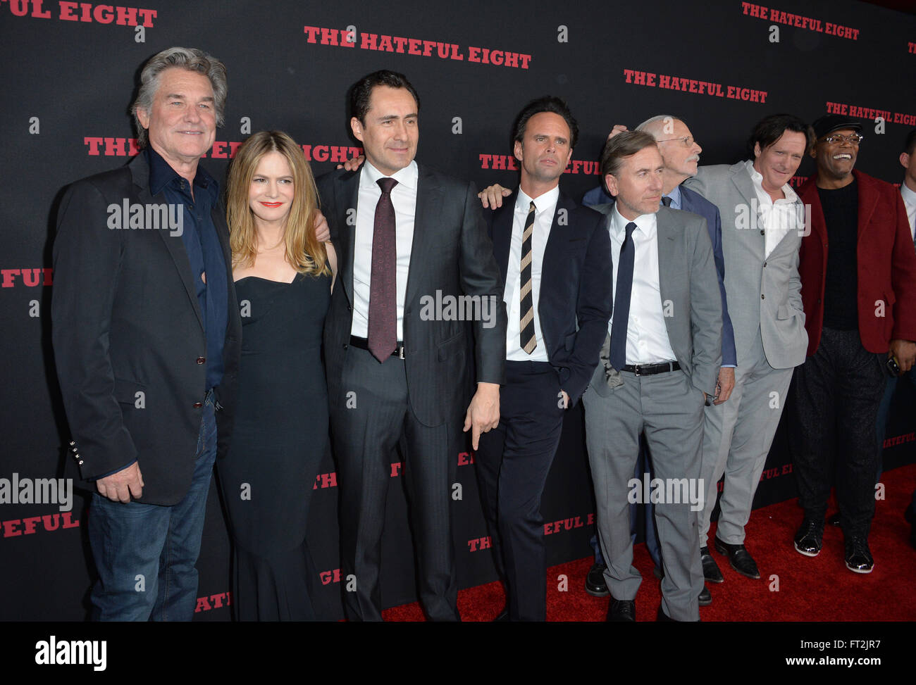 LOS ANGELES, CA - DECEMBER 7, 2015: Hateful Eight stars Kurt Russell ...