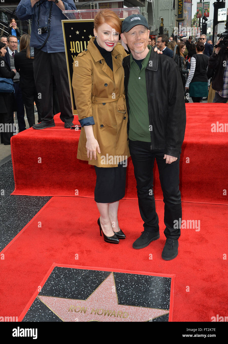 LOS ANGELES, CA - DECEMBER 10, 2015: Director Ron Howard & daughter ...