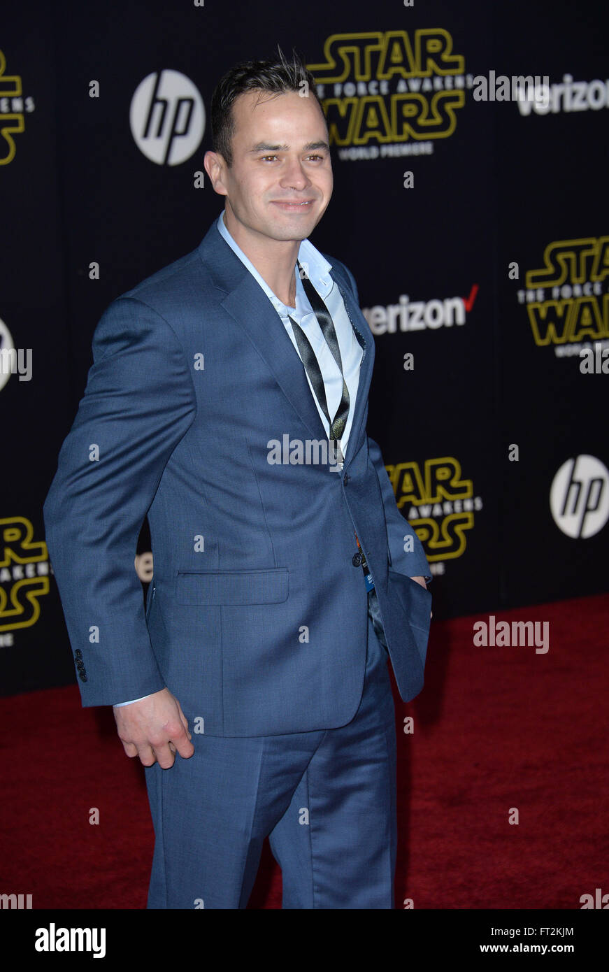 LOS ANGELES, CA - DECEMBER 14, 2015: Actor Daniel Logan at the world ...