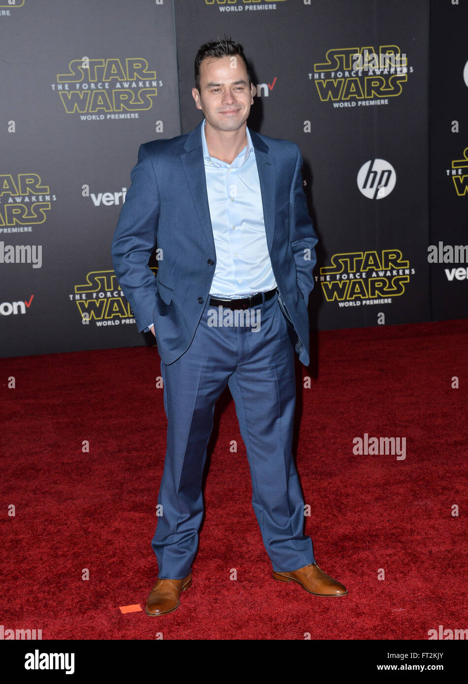 LOS ANGELES, CA - DECEMBER 14, 2015: Actor Daniel Logan at the world ...